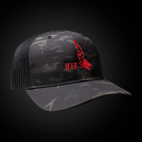 Half Faced Blades | Accessories | Multicam Black Red Hfb Logo Mesh Snap ...